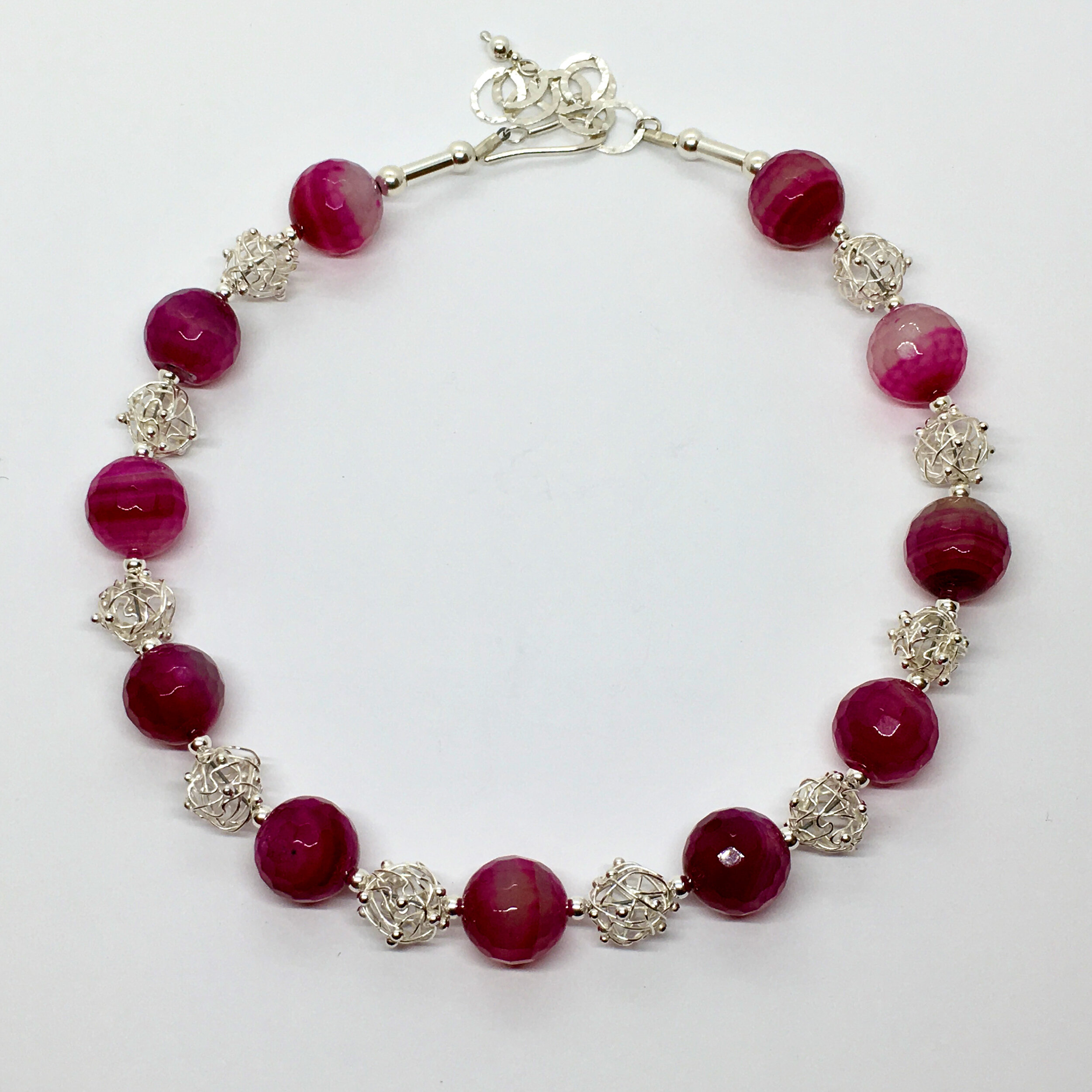 Magenta Agate Necklace Bee Sanderson Jewellery